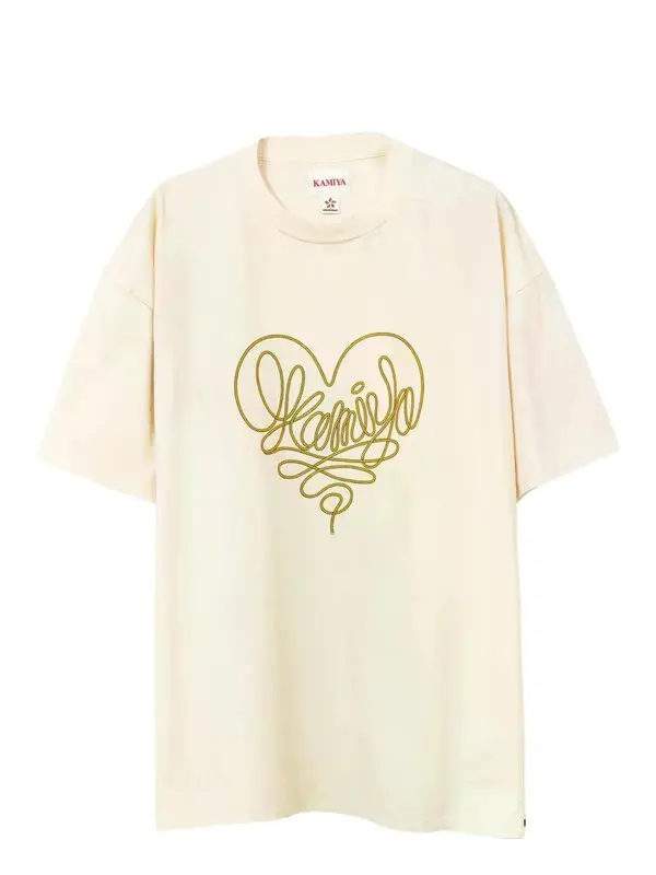KAMIYA Rope Heart-design T-shirt - White