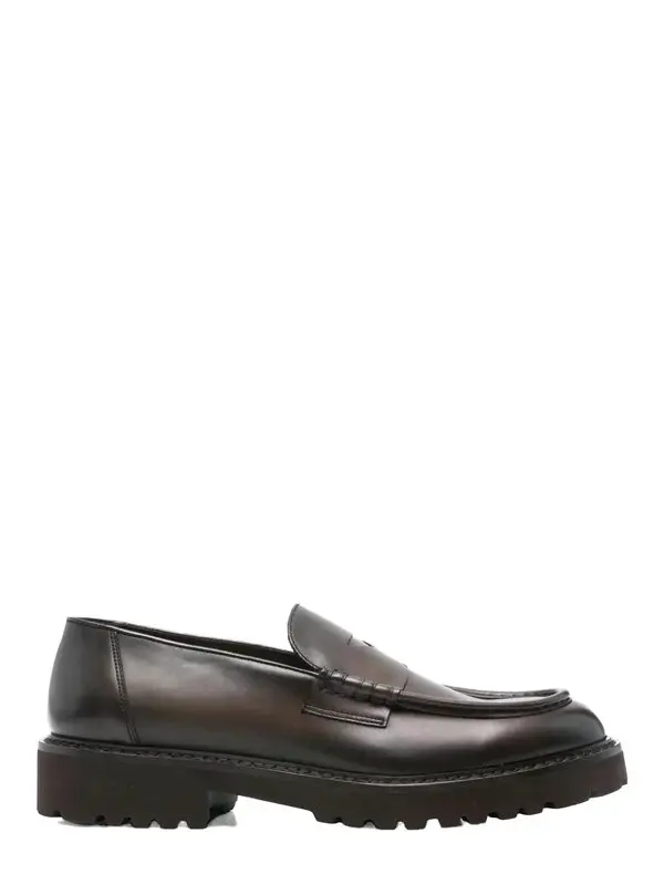 DOUCAL'S Penny Leather Loafers - Brown