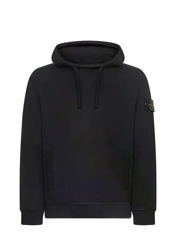 Stone Island Kangaroo-pocket Hoodie - Black