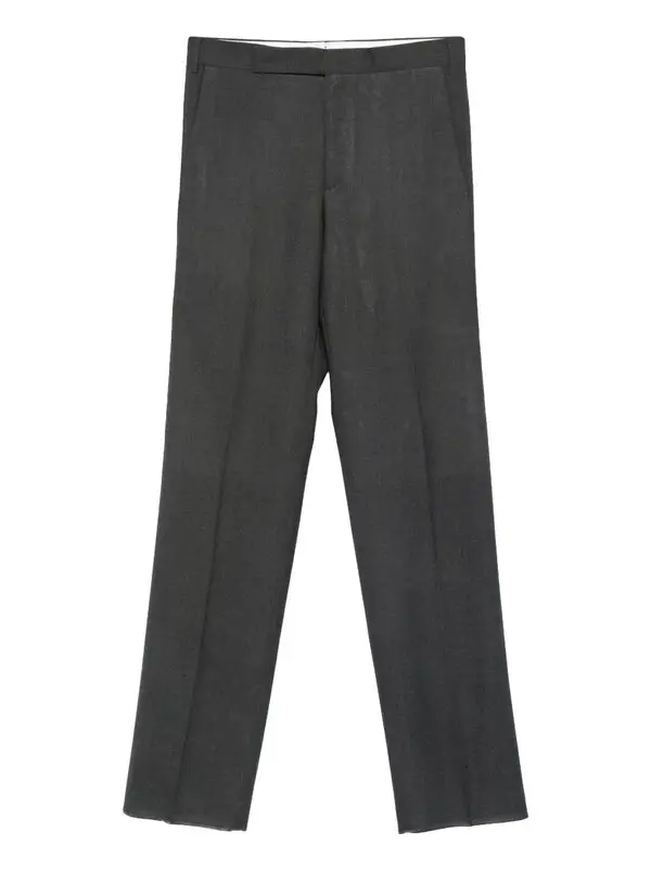 LARDINI Pleated Straight-leg Trousers - Grey
