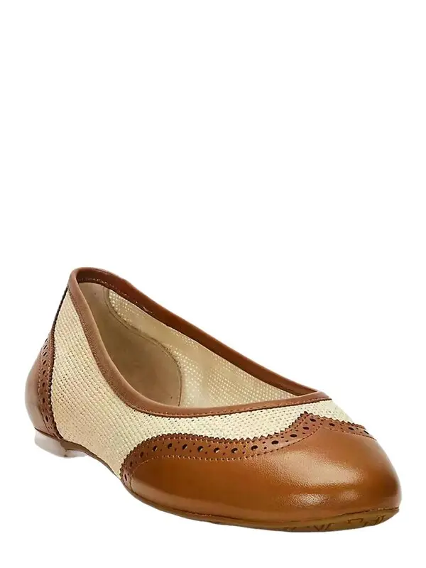 Ralph Lauren Leather Woven Pumps - Neutrals