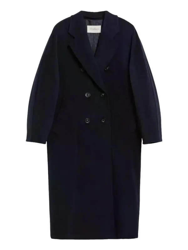 Max Mara Madame 101801 Double-breasted Buttoned Coat - Blue