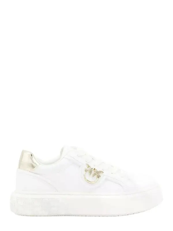 Pinko Metallic-detail Bird-embellishment Sneakers - White