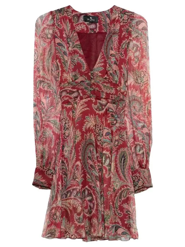 Etro Paisley-print Mini Dress - Red