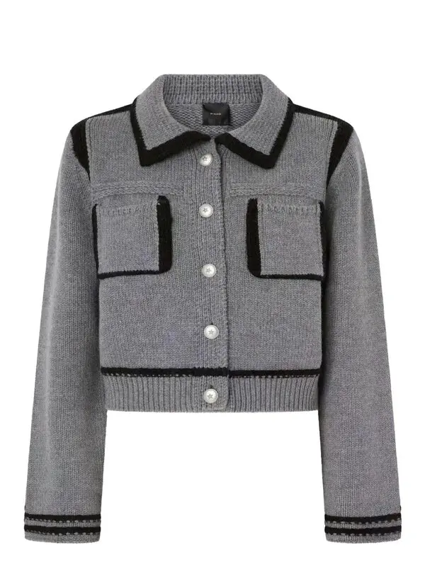 Pinko Wool Buttoned Cardigan - Grey