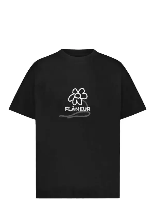 FLANEUR Flower Stalk T-shirt - Black