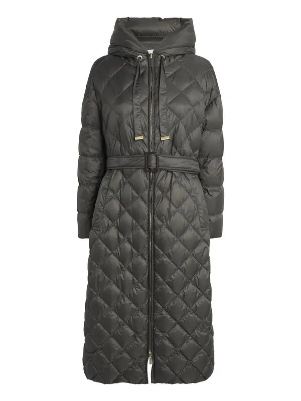 Max Mara The Cube Diamond-quilted Parka - Green