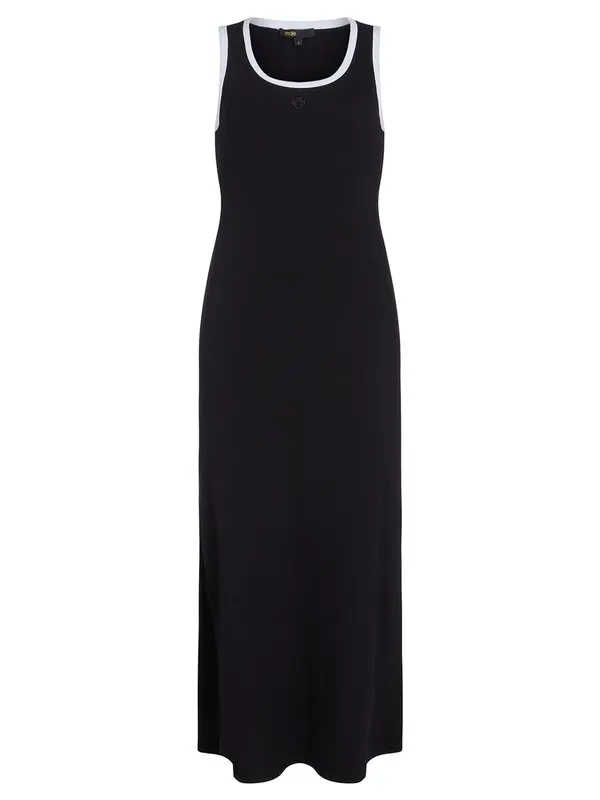 Maje Stretch-cotton Ribbed Maxi Dress - Black