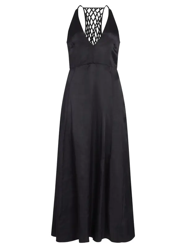 Maje Braided-back Maxi Dress - Black