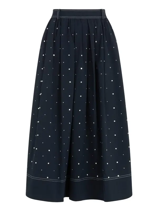 Maje Studded Midi Skirt - Blue