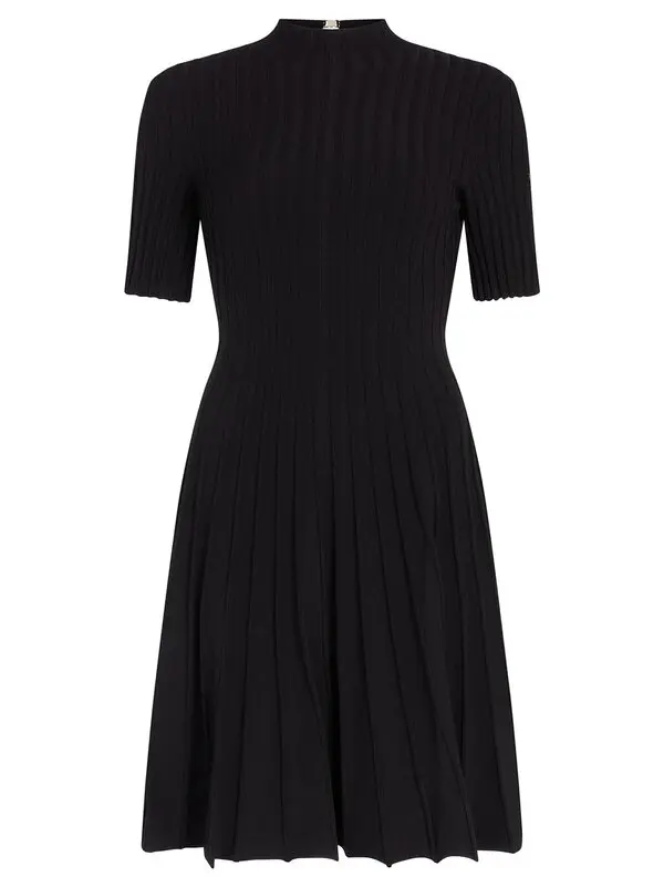 Maje Ribbed Mini Dress With Cut-out Detail - Black