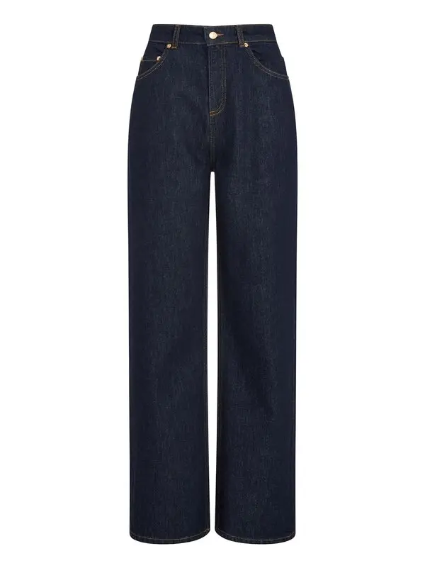 Claudie Pierlot Raw Denim Straight Jeans - Blue