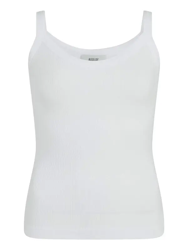 AGOLDE Organic Cotton-blend Shrunken Poppy Tank Top - White