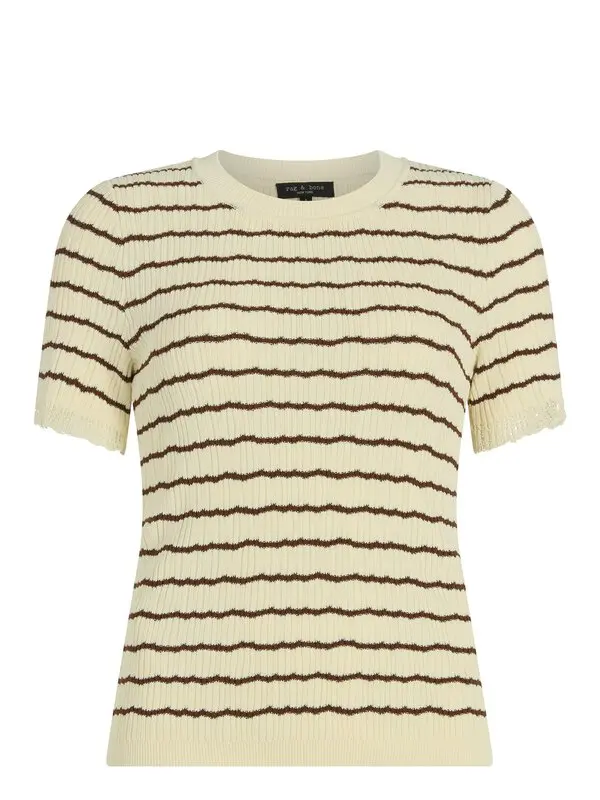 Rag & Bone Cotton-blend Knit Stripe Chiara Top - Ivory