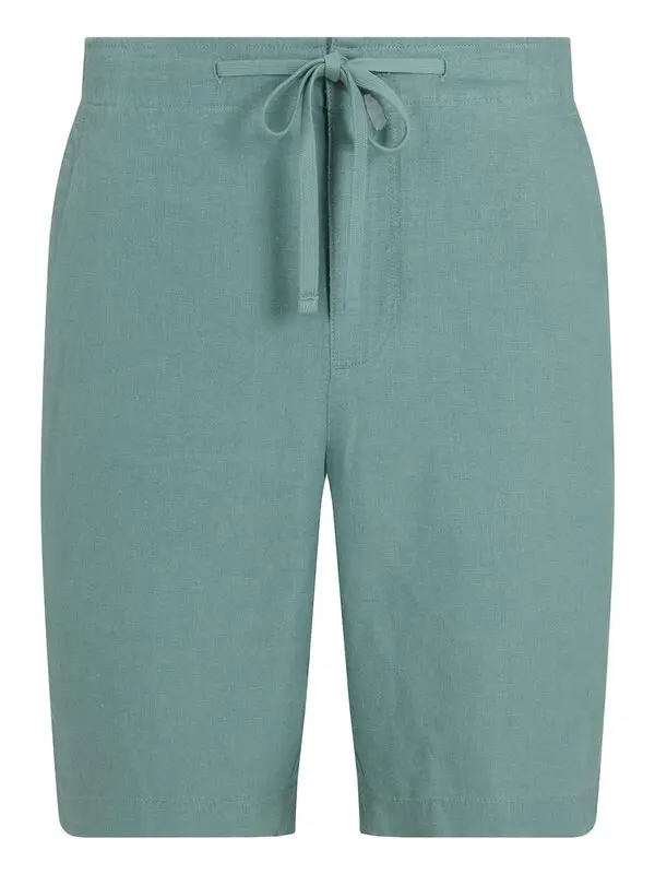 Vince Linen Drawstring Shorts - Blue