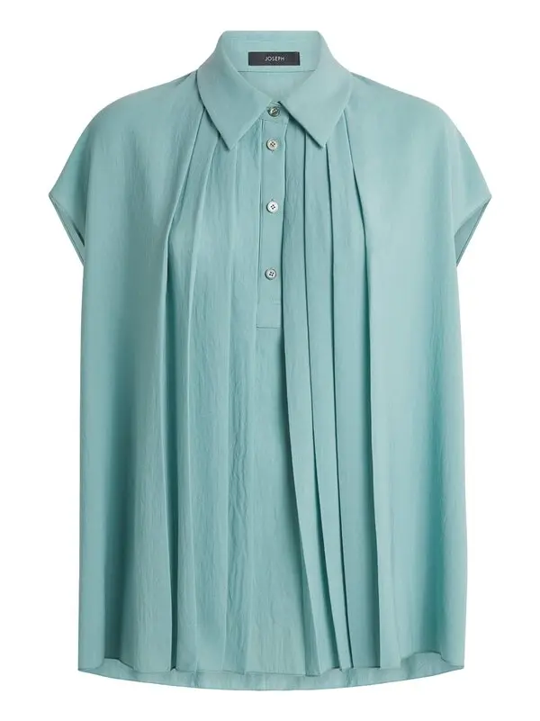 JOSEPH Antin Airy Plissé Blouse - Blue