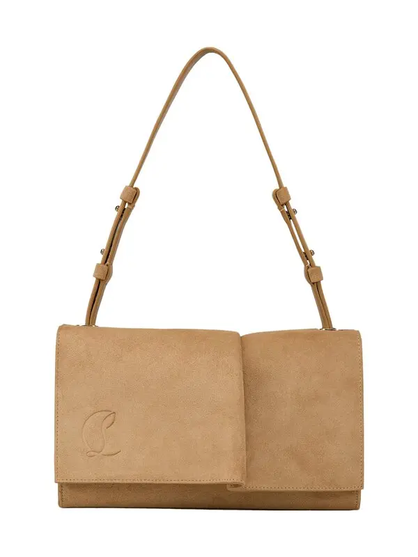 CHRISTIAN LOUBOUTIN Baggy Small Suede Shoulder Bag - Beige