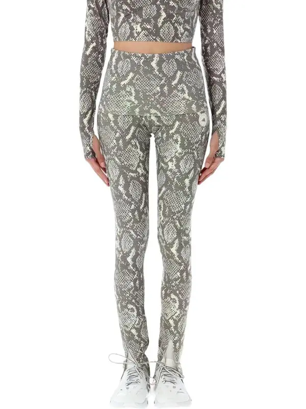 Adidas By Stella McCartney Snake-print Leggings - Grey