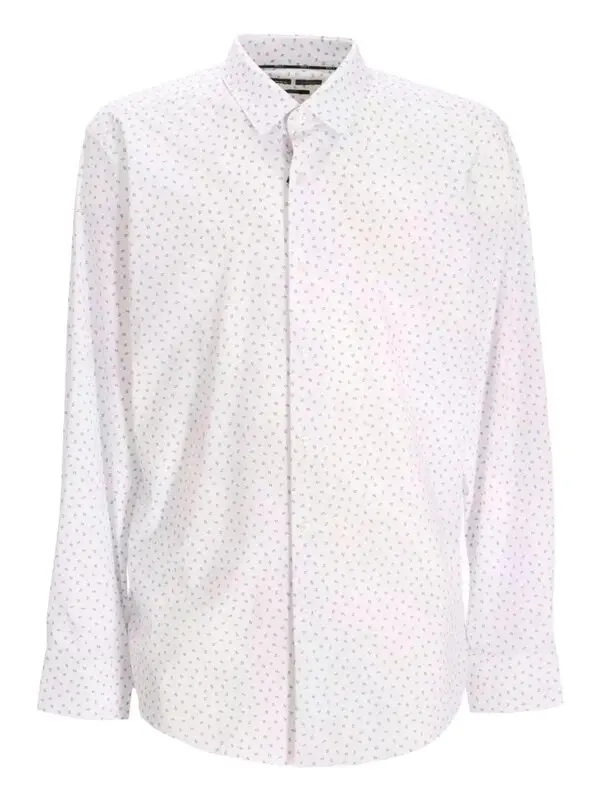 BOSS Long-sleeve Patterned Shirt - White
