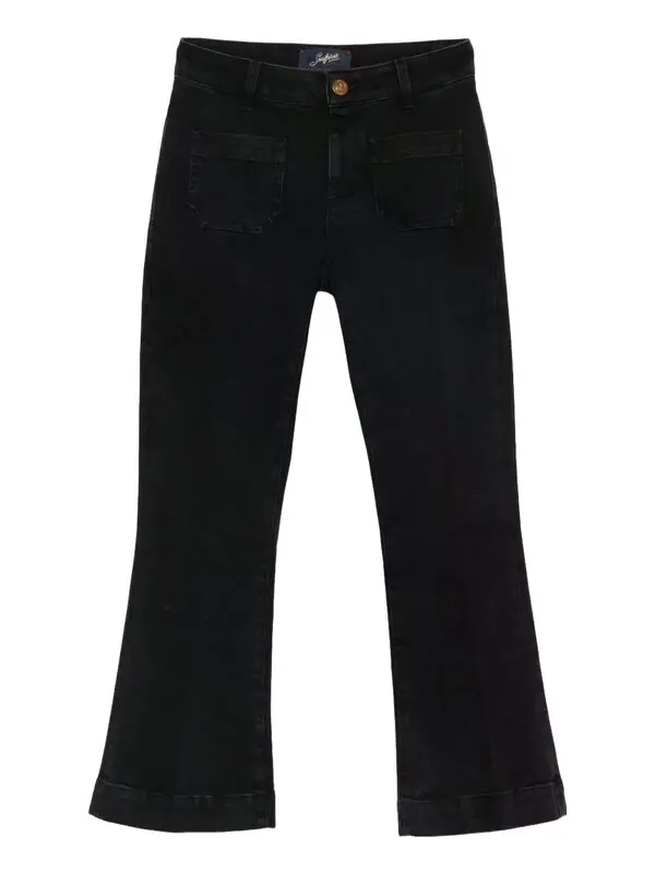 Seafarer Flap-pocket Flared Jeans - Black