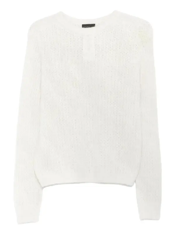 Liu Jo Button Detailed Knit Sweater - White