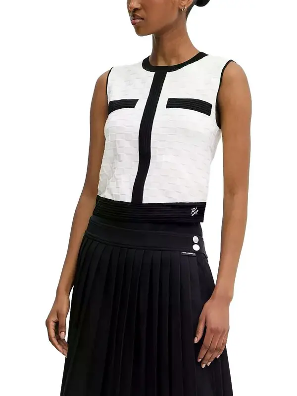 Karl Lagerfeld Quilted Sleeveless Top - White