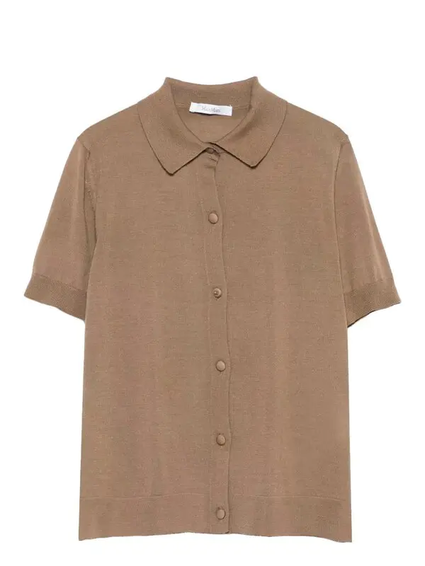 Max Mara Button-front Short-sleeve Shirt - Brown