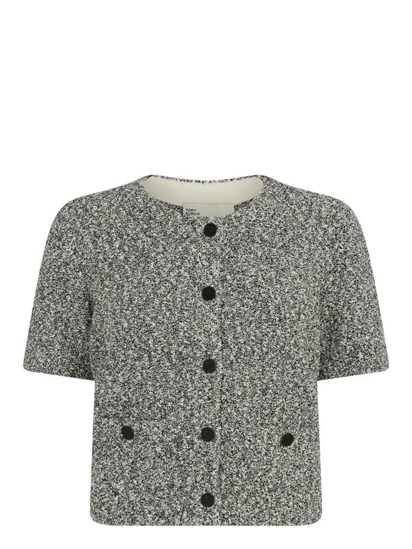 Tory Burch Tweed Cropped Jacket - Grey