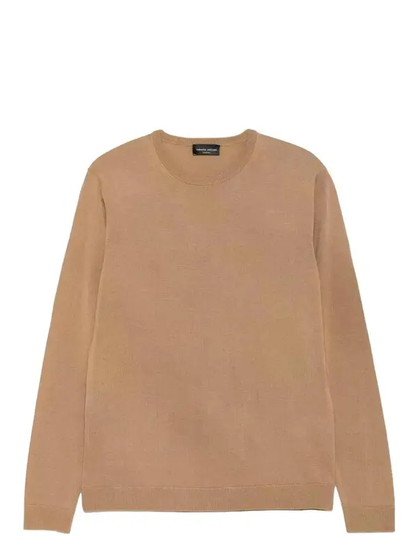 ROBERTO COLLINA Merino Wool Crew-neck Sweater - Brown
