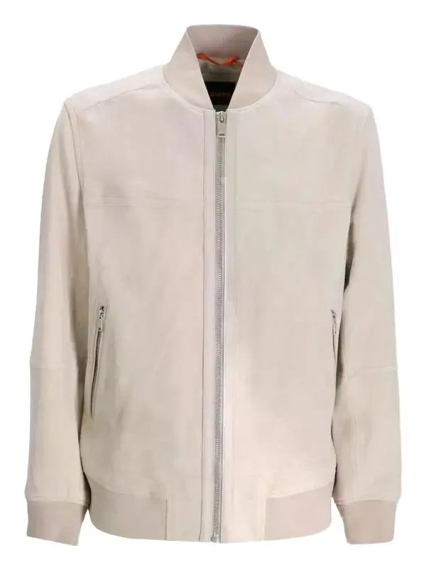 BOSS Suede Bomber Jacket - Neutrals