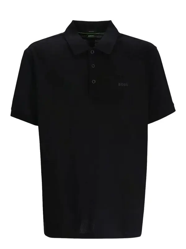 BOSS Logo-embroidered Cotton Polo Shirt - Black