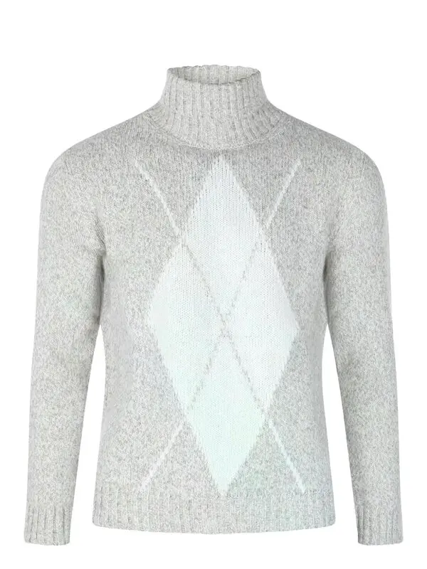 Eleventy Diamond-patterned Wool Sweater - Grey