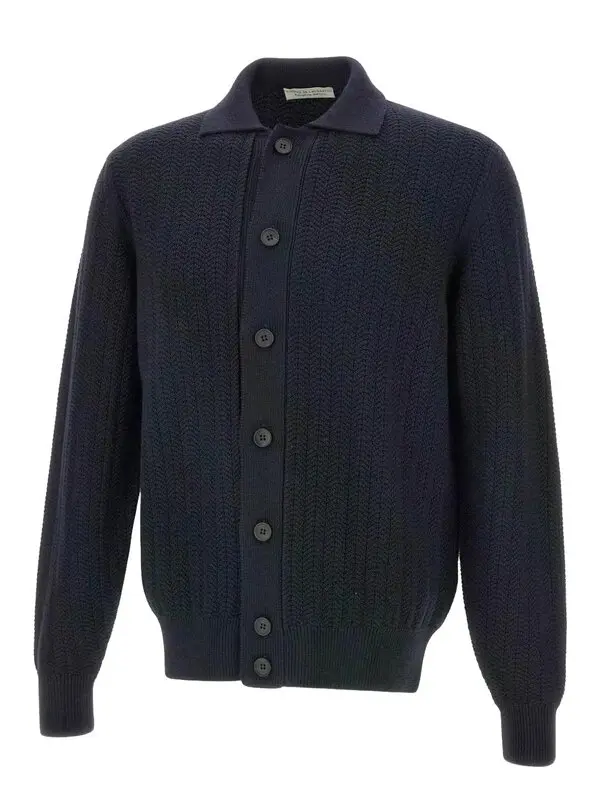 FILIPPO DE LAURENTIIS Wool Button-down Cardigan - Blue