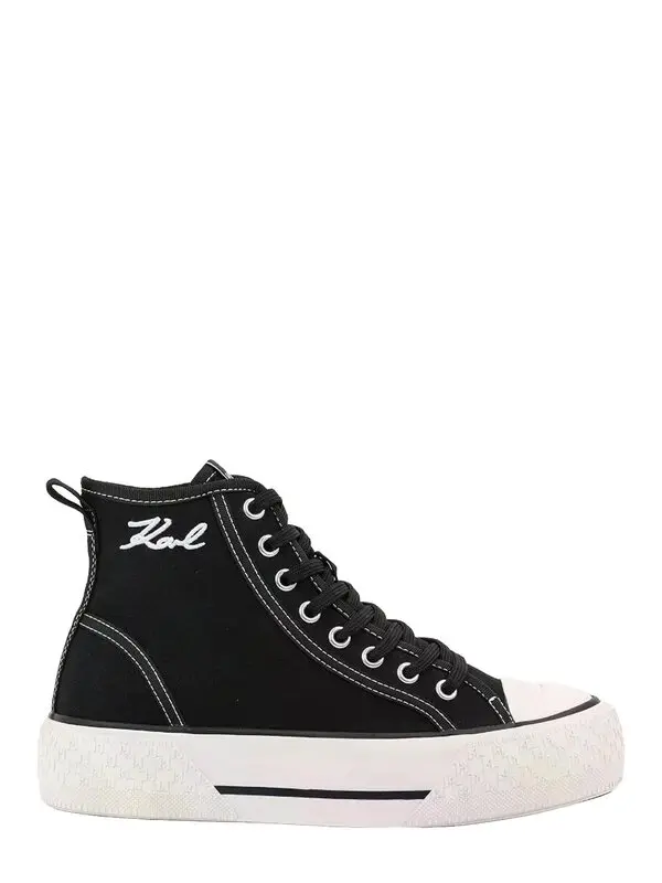 Karl Lagerfeld Lace-up High-top Sneakers - Black
