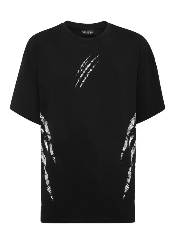 PLEIN SPORT Claw-print Cotton T-shirt - Black