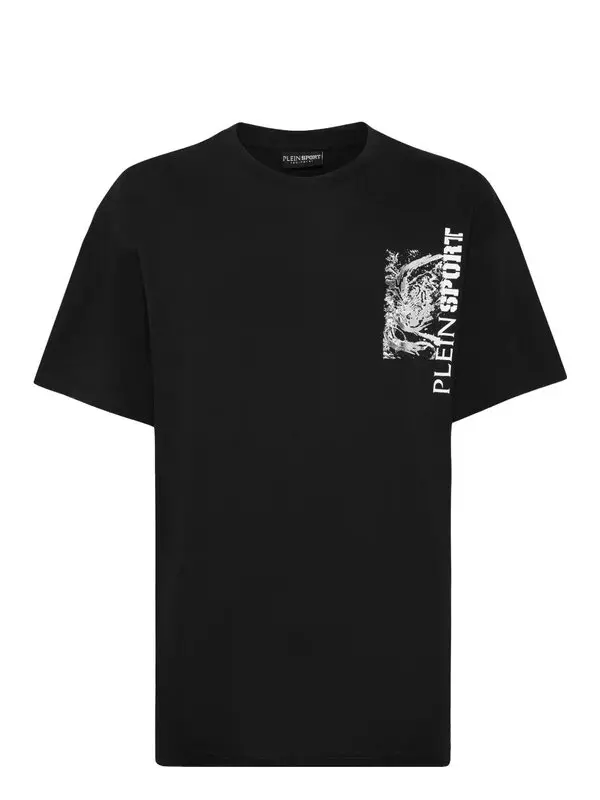 PLEIN SPORT Tiger-print Cotton T-shirt - Black