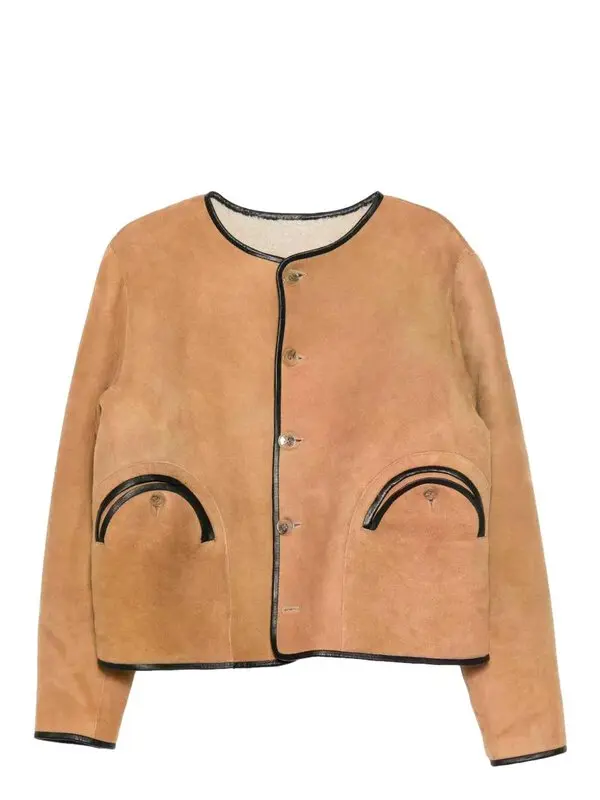 BLAZÉ MILANO Shearling Jacket With Button Fastening - Neutrals