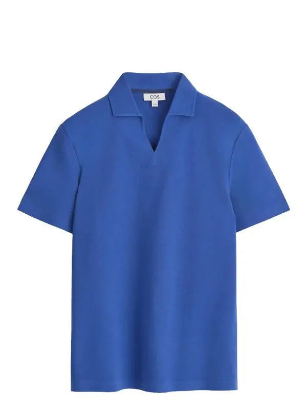 Cos Technical Piqué Polo Shirt - Blue