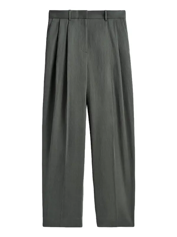 Cos Relaxed Wide-leg Trousers - Dark Grey