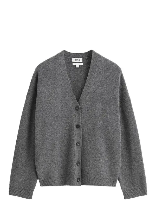 Cos Cashmere V-neck Cardigan - Gray