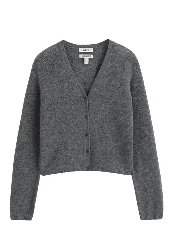 Cos Cashmere V-neck Cardigan - Gray