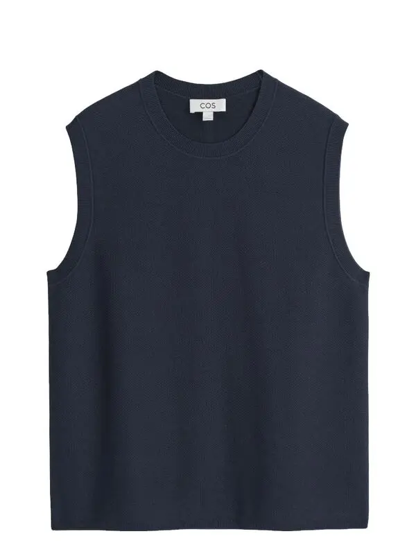 Cos Honeycomb-knit Tank Top - Navy