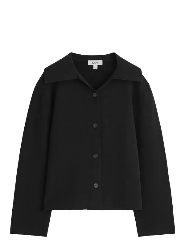 Cos Collared Knitted Jacket - Black