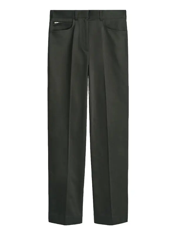 Cos Sateen Straight-leg Trousers - Green