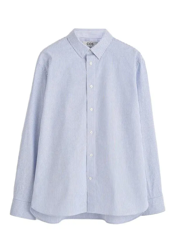 Cos Cotton Oxford Shirt - Blue/white