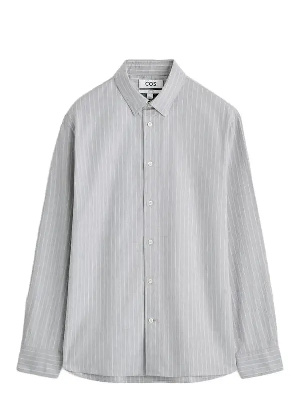 Cos Cotton Oxford Shirt - Gray