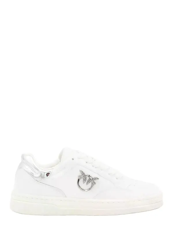 Pinko Logo-detail Leather Sneakers - White