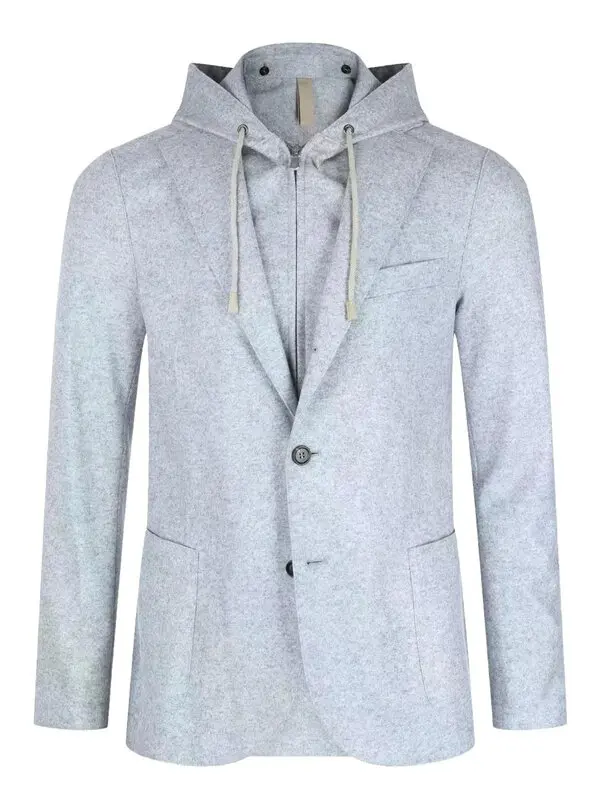 Eleventy Hooded Single-breasted Blazer - Grey