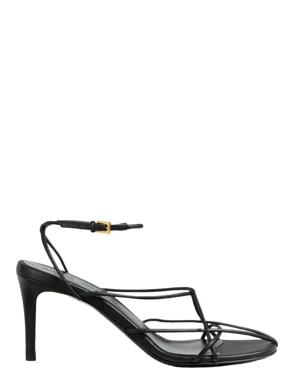 Khaite 75mm Loulou Leather Sandals - Black