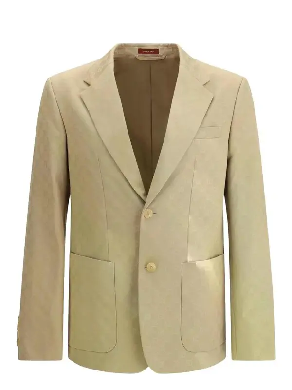 Gucci Gg Supreme-pattern Blazer - Neutrals